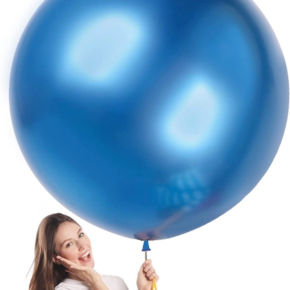 SA Balloons | Party Supplies | 6 Balloons Metal Chrome Shiny Blue Latex ...